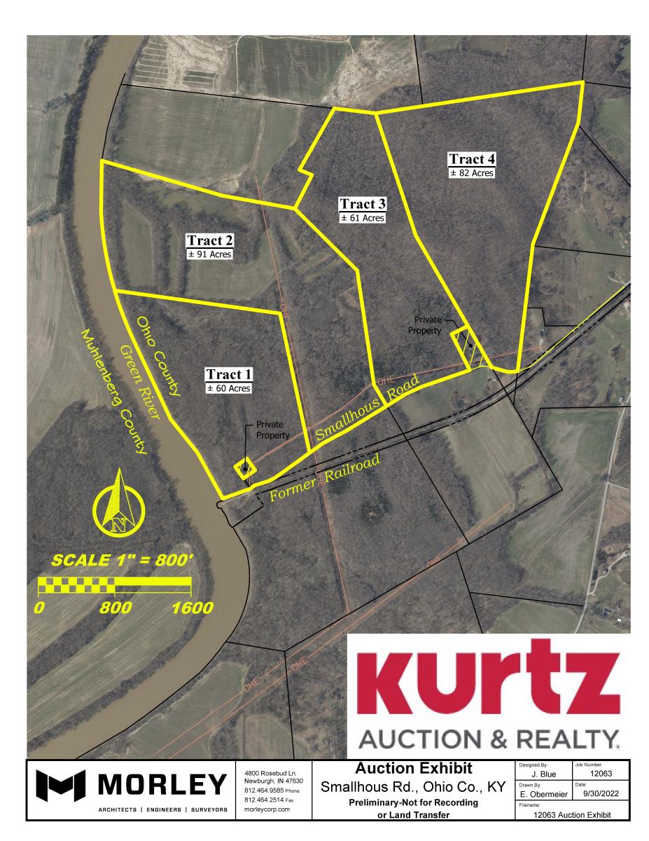 Ohio County Kentucky Recreational Tillable Land Kurtz Auction